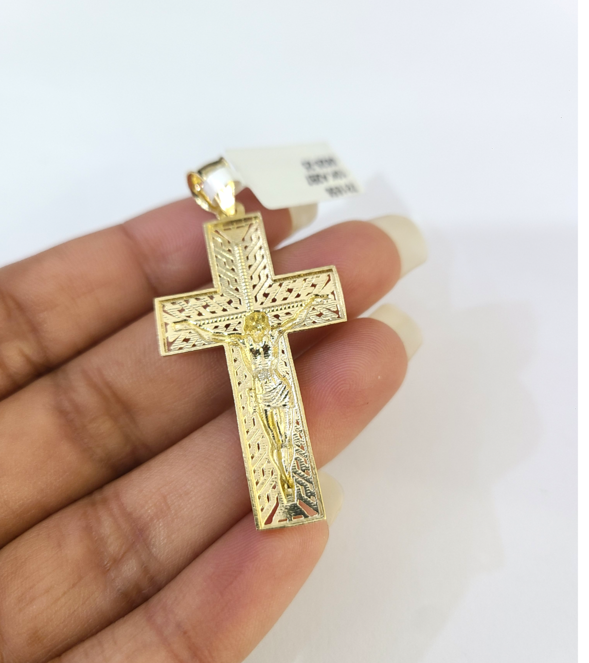 10k Gold Franco Necklace Chain Crucifix Cross Charm 2.5mm 18"-26" Pend ...