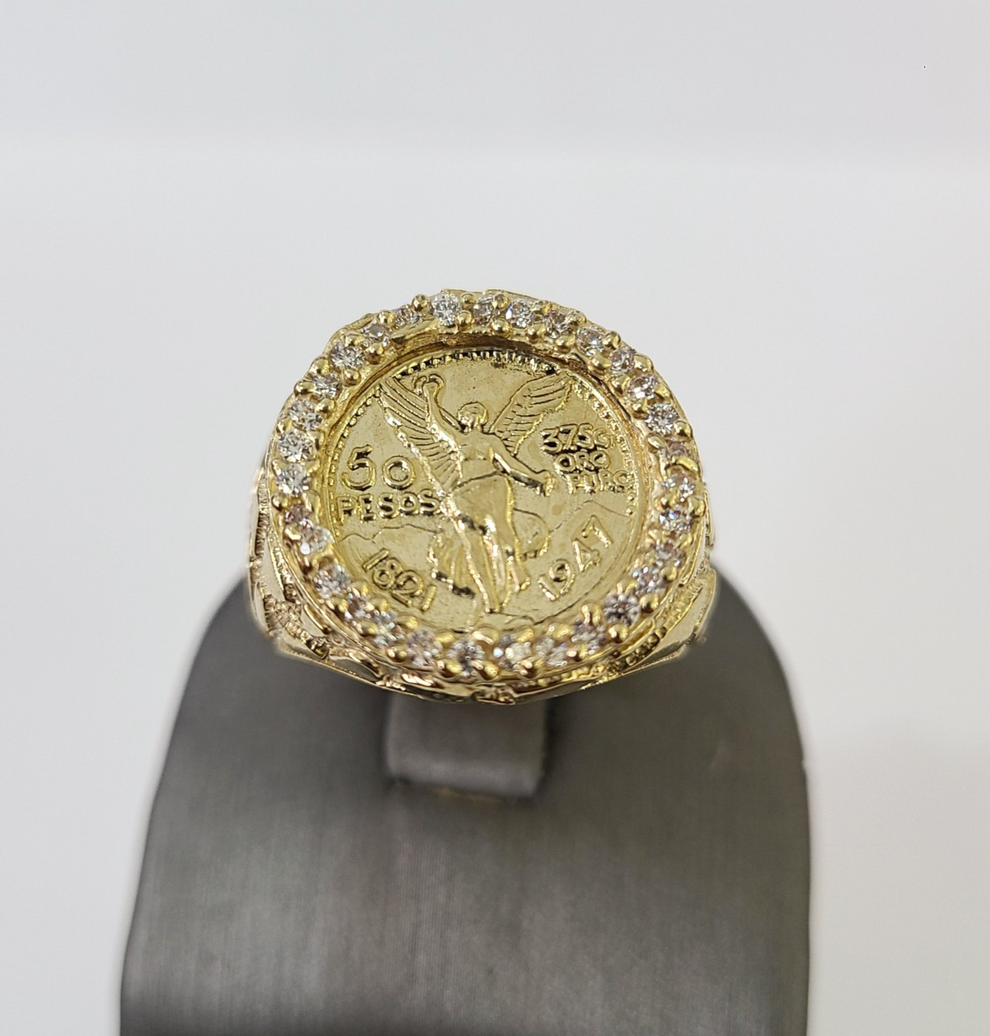 10k 50 Pesos Centenario Ring Yellow Gold Men Real Genuine – GBJ