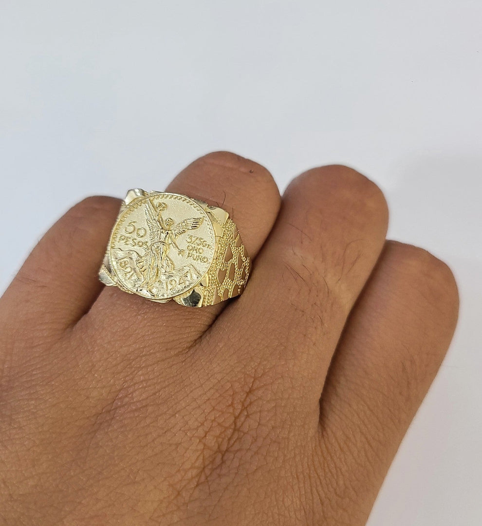 10k 50 Pesos Coin Centenario Ring Yellow Gold Men Real Genuine – GBJ