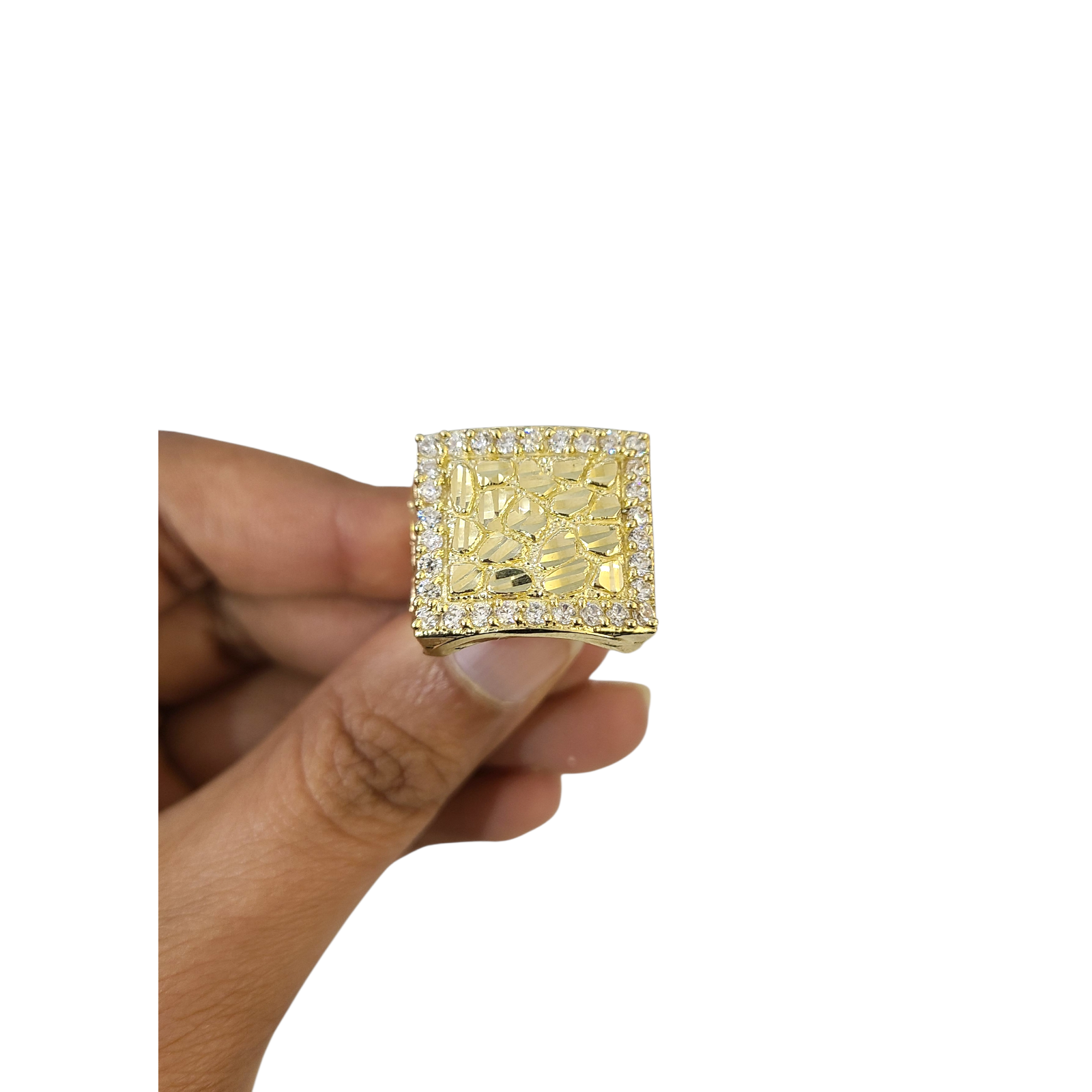 Real 10k Big Nugget Ring Yellow Gold Men 10Kt Genuine – GBJ