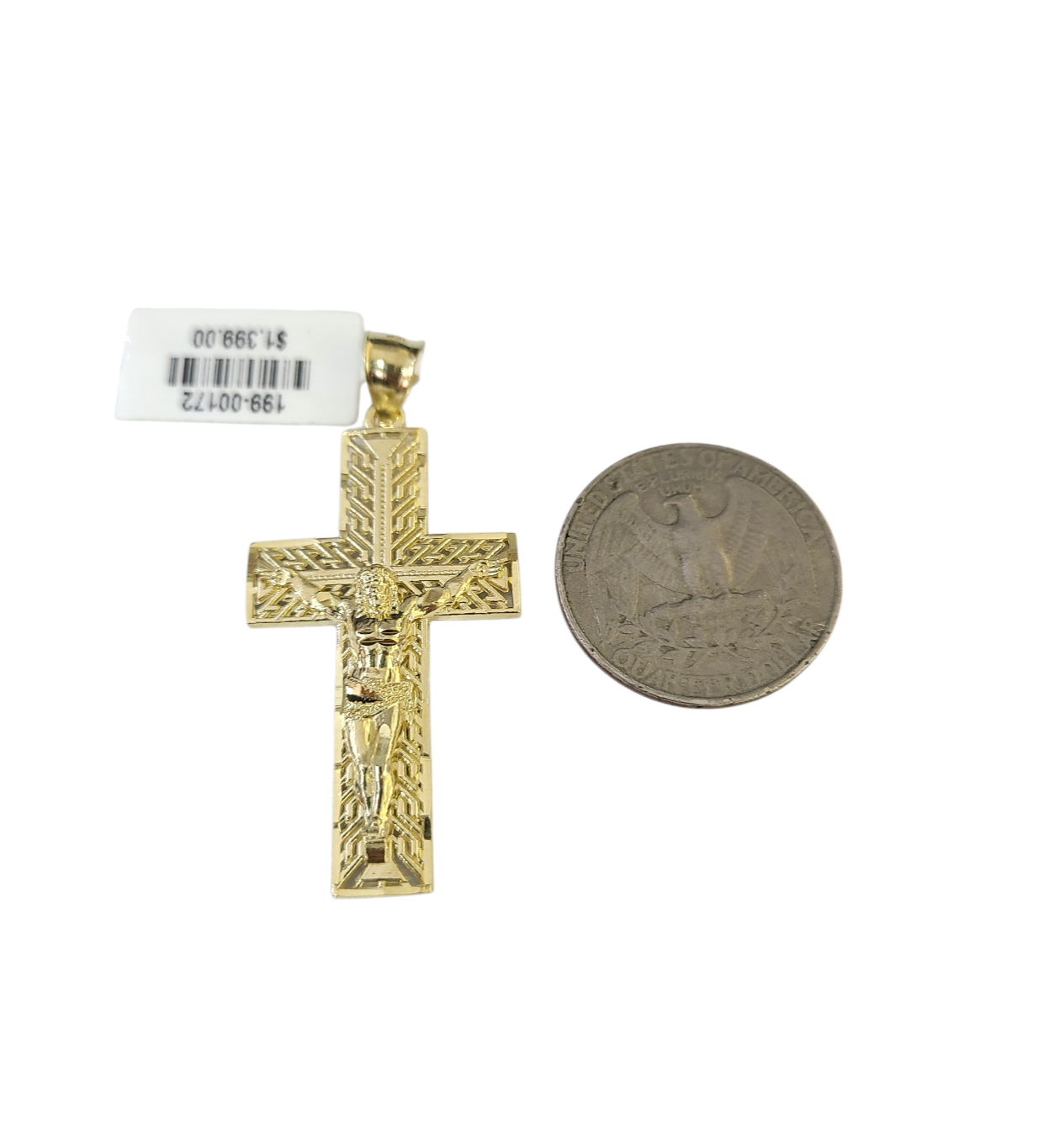 10k Gold Franco Necklace Chain Crucifix Cross Charm 2.5mm 18"-26" Pend ...