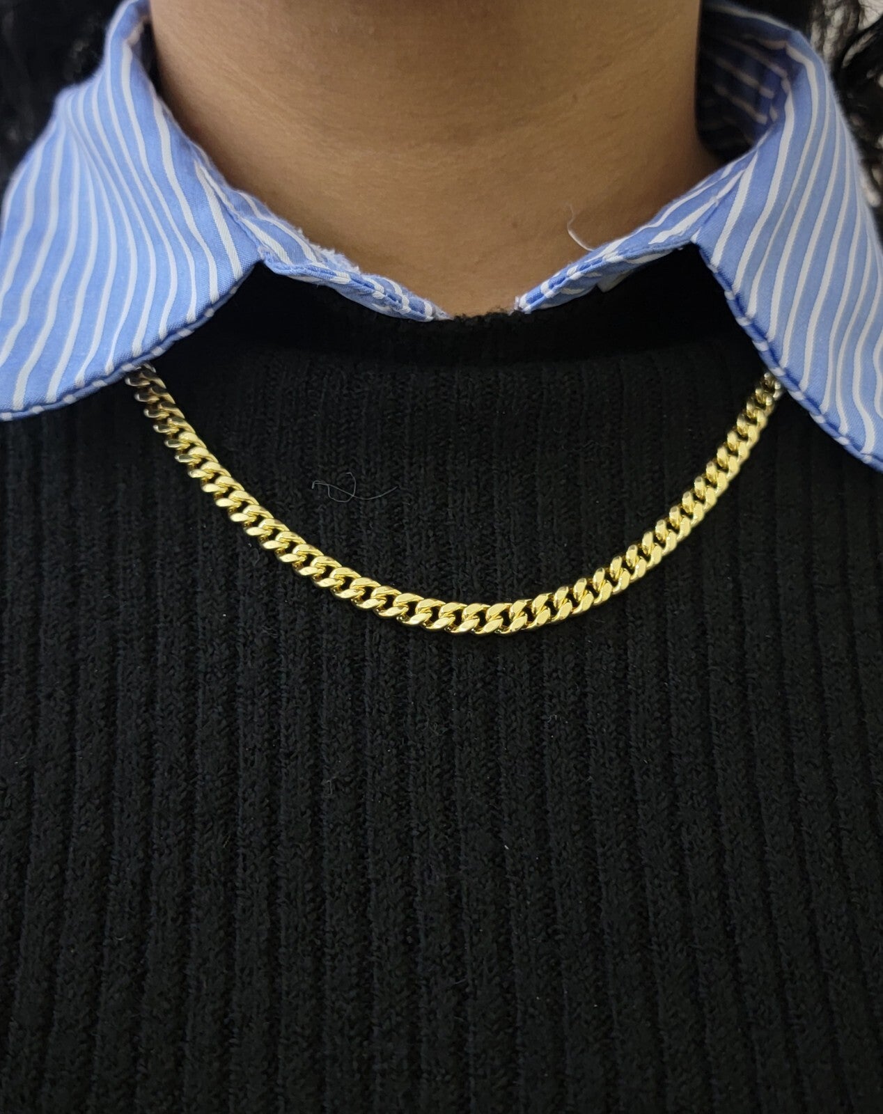 Real 14k Gold Chain Necklace Miami Cuban Link Hollow 14kt 6mm 22 Inch – GBJ